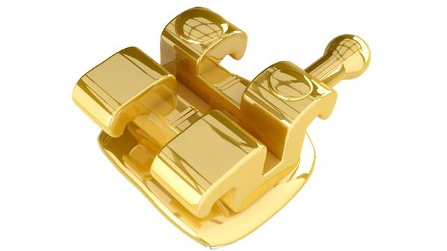 IOS Ortho. Gold Brackets MBT 0.022 LL5 w/ hook - PK/5